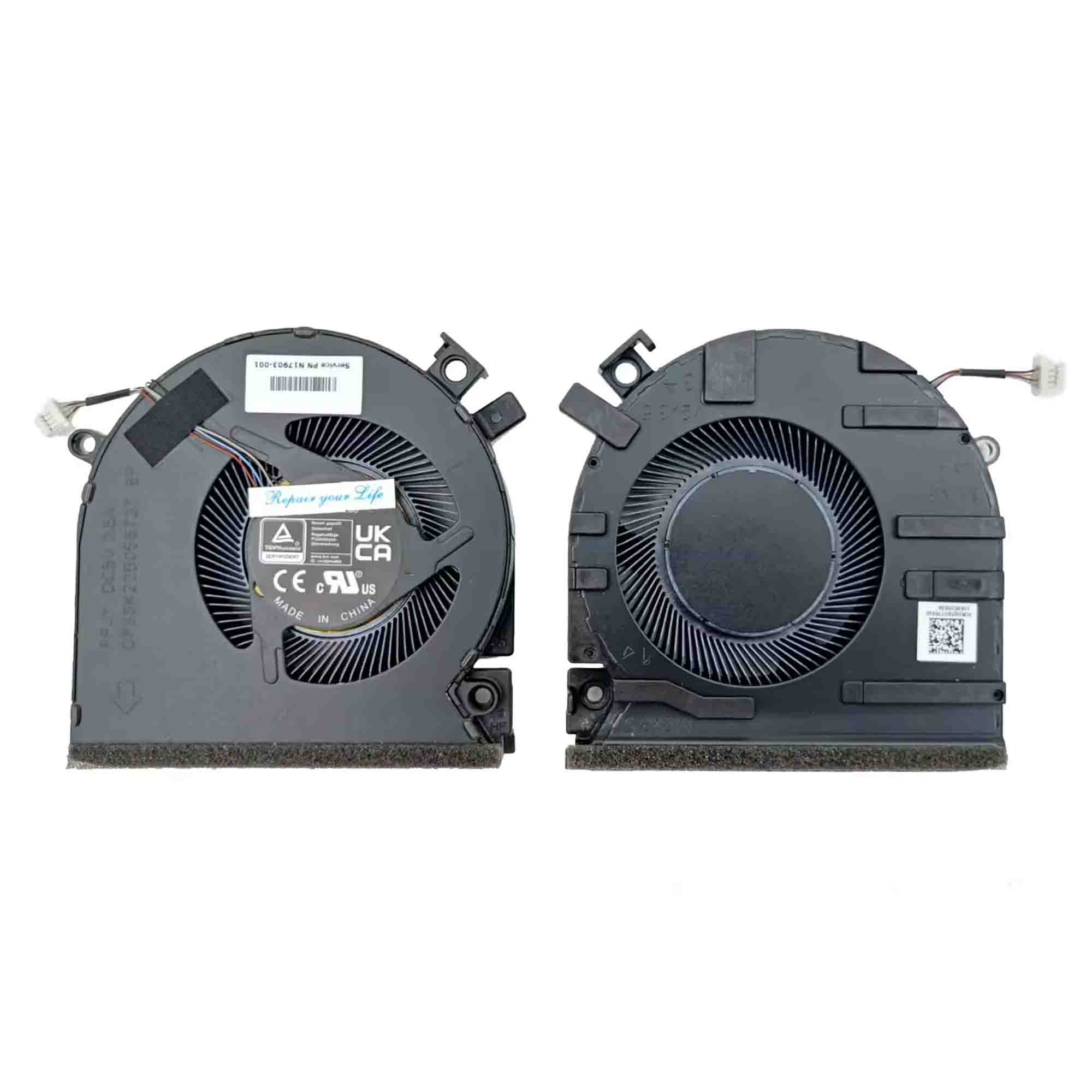 HP Victus 15-FA Laptop CPU GPU Cooling Fan (Pair)