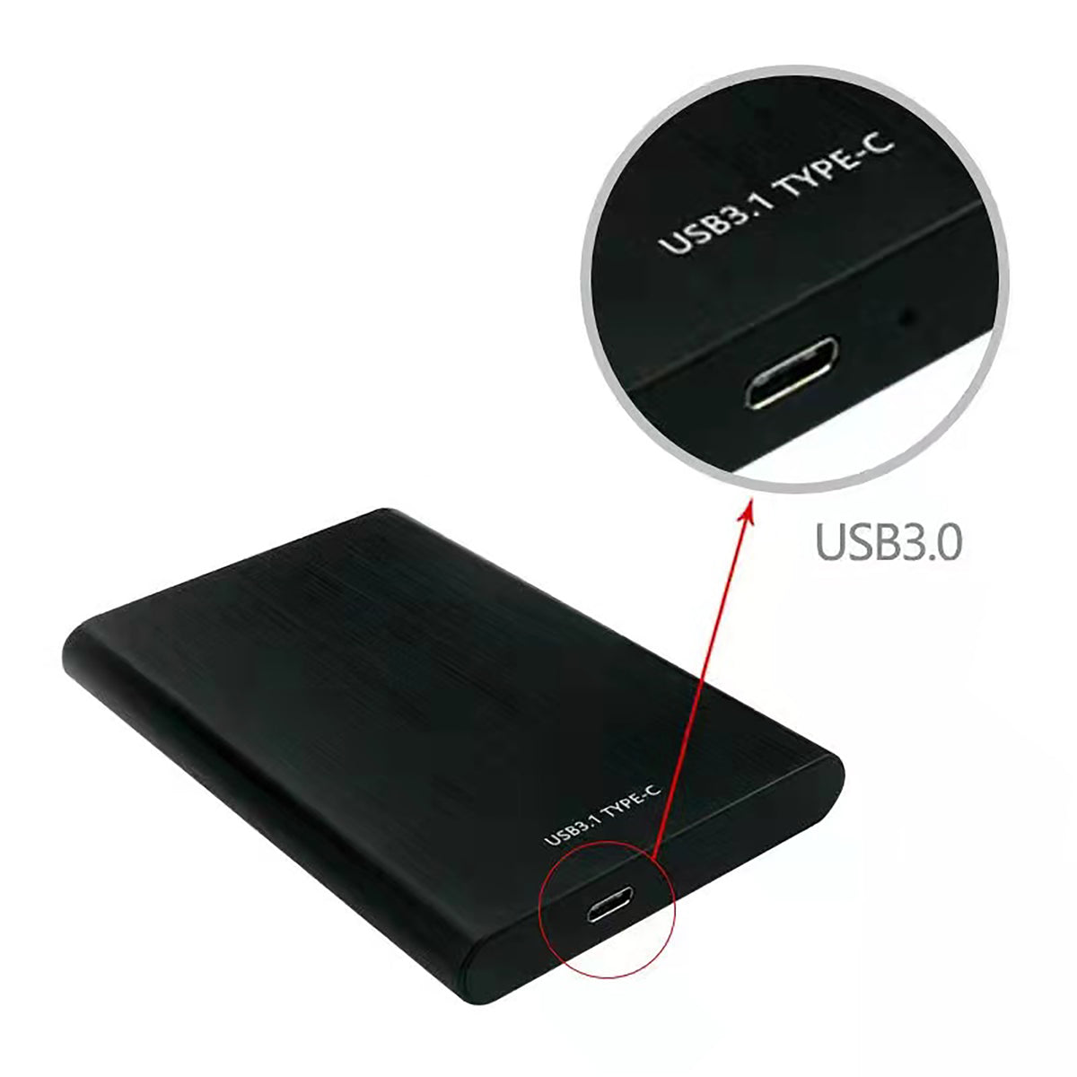 USB 3.1 Type-C Screw Less Portable Case 2.5" inch Laptop External Case ...