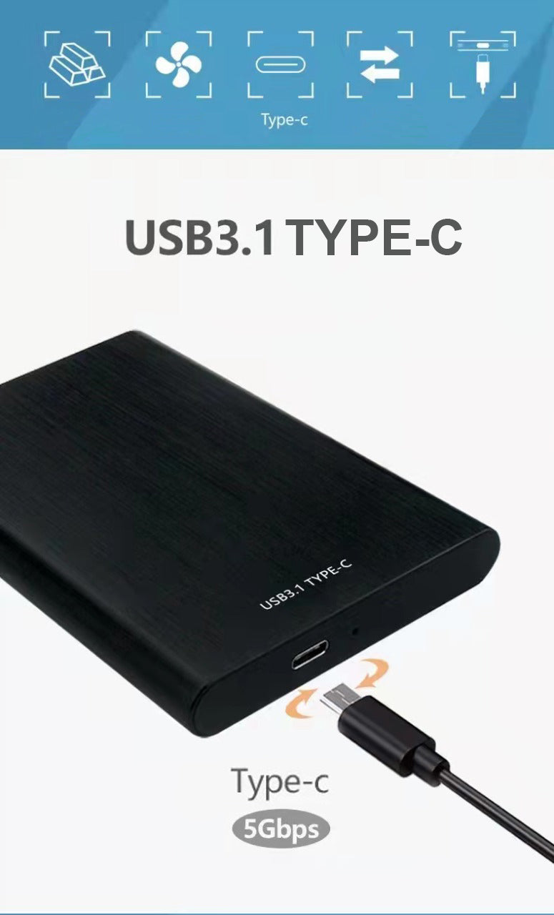 USB 3.1 Type-C Screw Less Portable Case 2.5" inch Laptop External Case ...