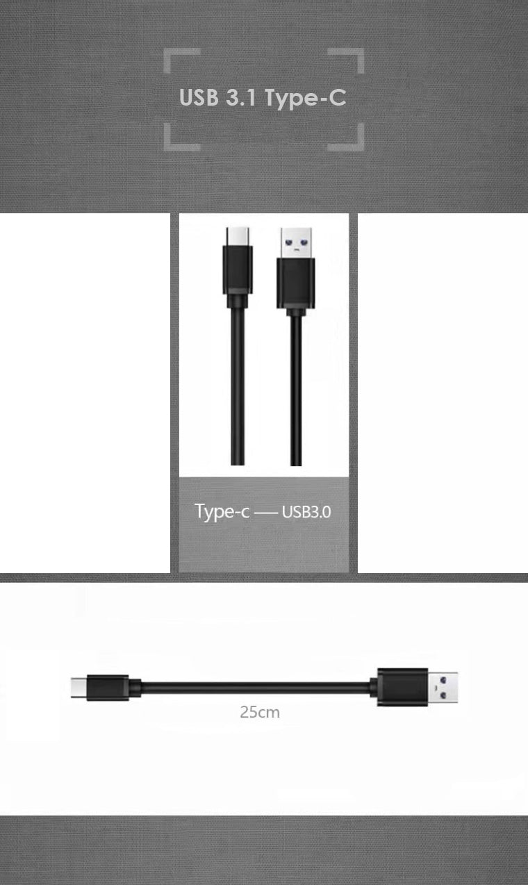 USB 3.1 Type-C Screw Less Portable Case 2.5" inch Laptop External Case ...
